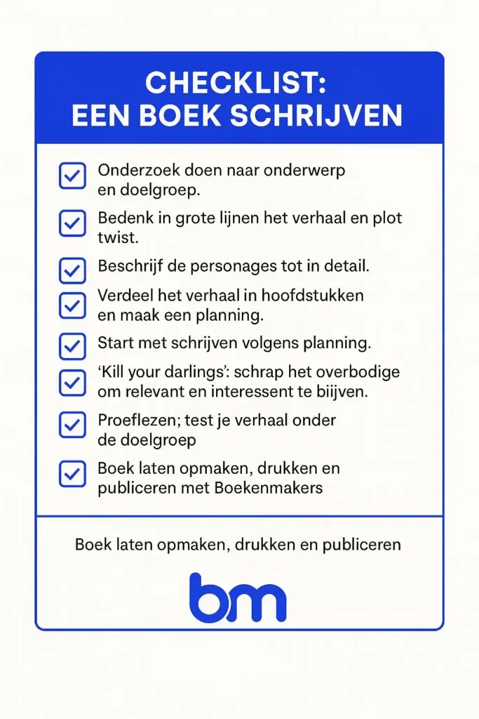 Stappenplan voor het schrijven van het boek | Boekenmakers