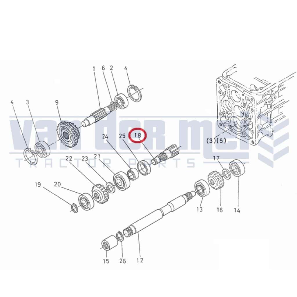 Sprocket Kubota B1200, B1400, B1402, ZB1200, ZB1400, ZB1402 | Van der Mei Parts | Mini-Tractor ...