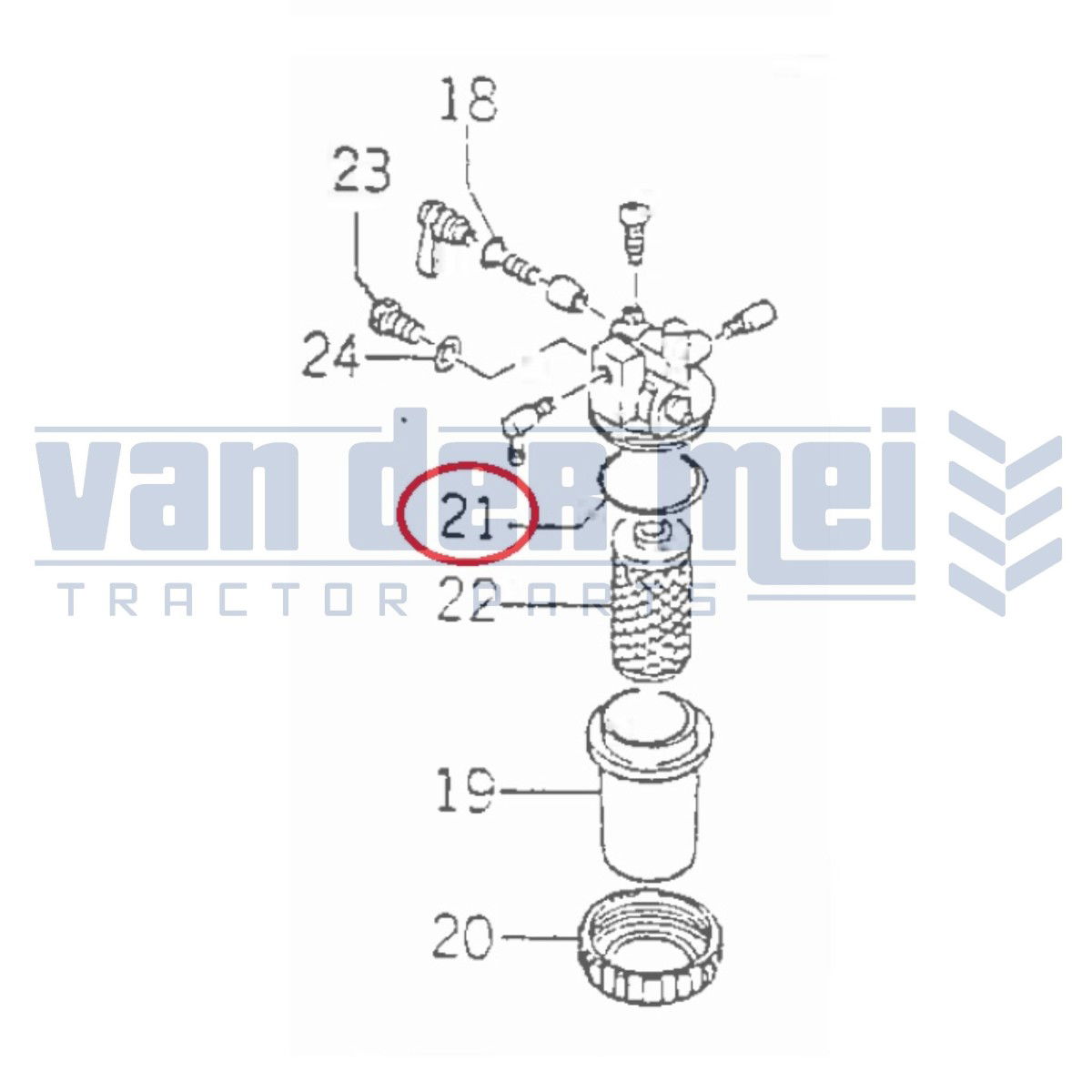 O-ring fuel filter glass Iseki, Yanmar, Hinomoto, Mitsubishi, Shibaura ...