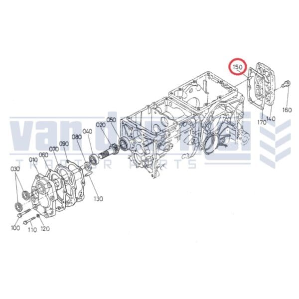 Prise de force souche Kubota B1-14, B1-15, B1200, B1400, B1500, B1502, ZB | Van der Mei Parts ...